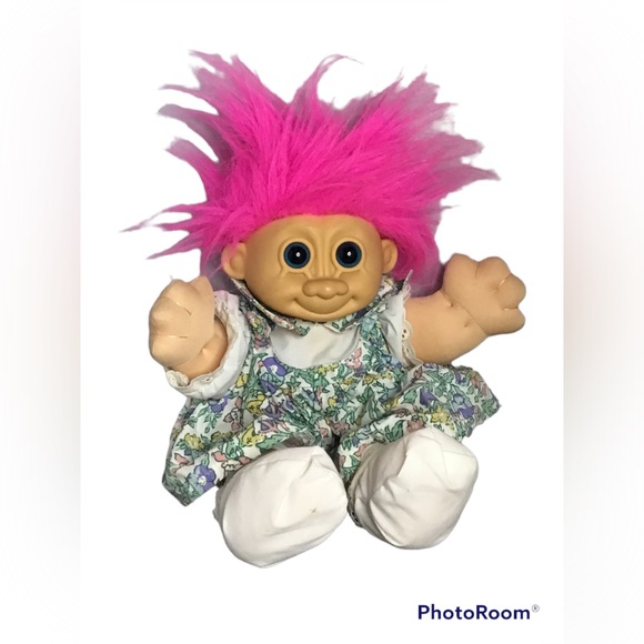 Toys | Vintage Plush Troll Doll Pink Hair | Poshmark